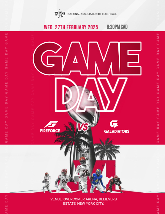 Red Football Game Day Flyer Template | PosterMyWall