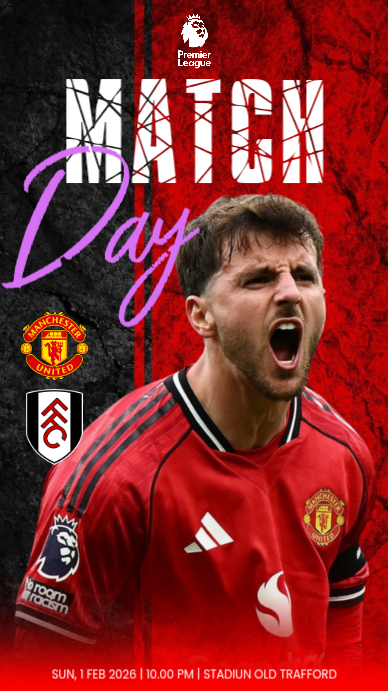 Plantilla de Red Football Match Announcement Instagram Story Match Day ...