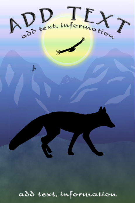 red fox at dawn - poster template | PosterMyWall