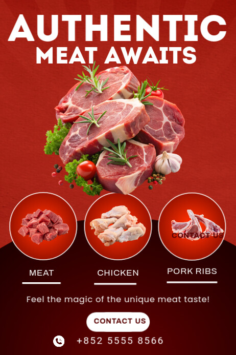 Red Fresh Farm Produce Poster Template | PosterMyWall