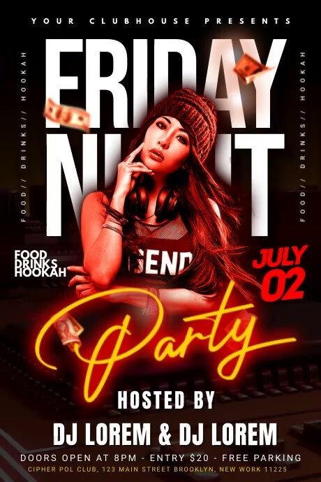 RED FRIDAY NIGHT Template | PosterMyWall