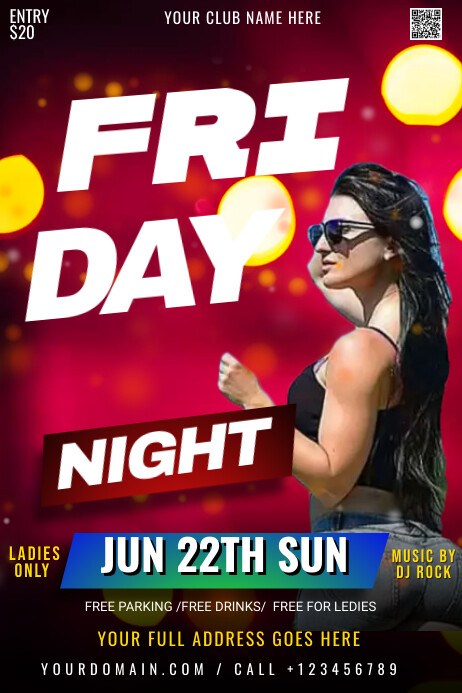 Modèle Red Friday Night Party Poster | PosterMyWall