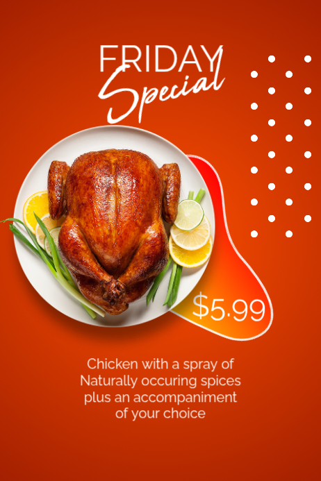 Red Friday Special Chicken Offer Poster Template | PosterMyWall