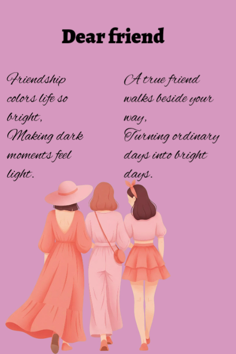 Red Friendship Poster Template | PosterMyWall