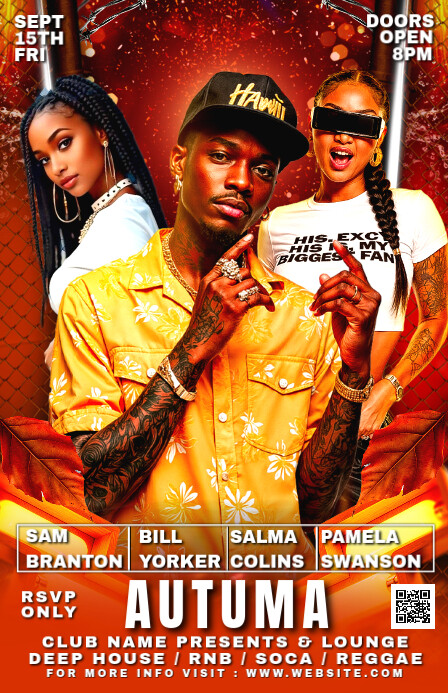 Red Futuristic Autuma Half Page Wide Template | PosterMyWall