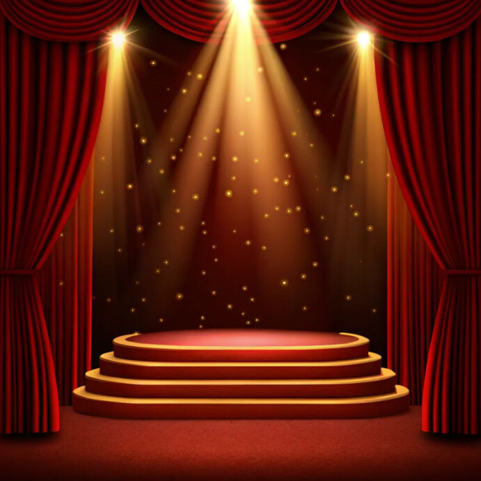 Red Futuristic Classic Theater Stage Background Instagram Post Template ...
