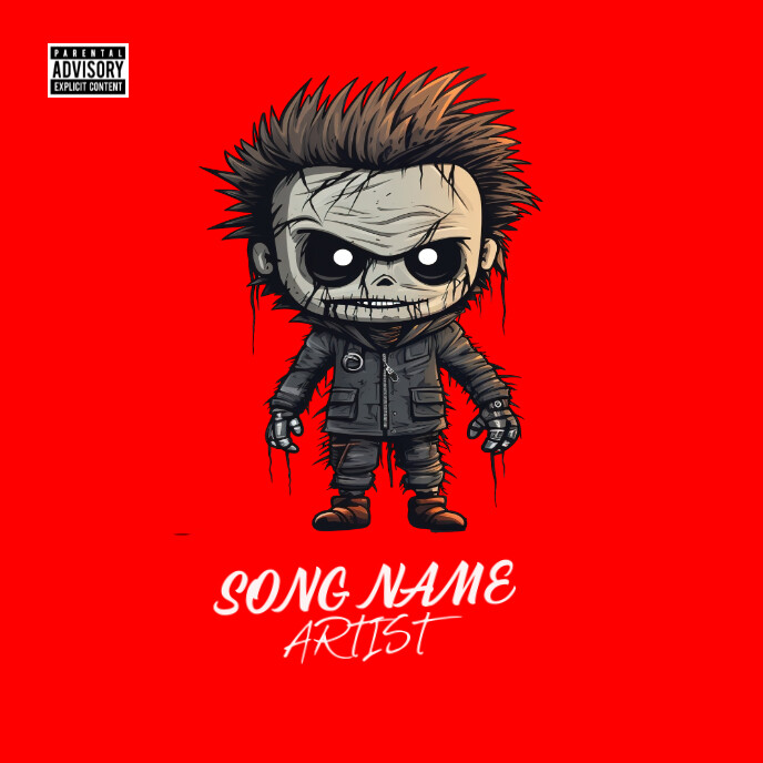 Red Futuristic Color Album Cover Template | PosterMyWall