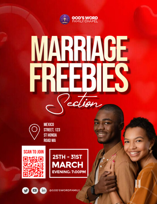 Red Futuristic Marriage Freebies Flyer (us Letter) Template | PosterMyWall