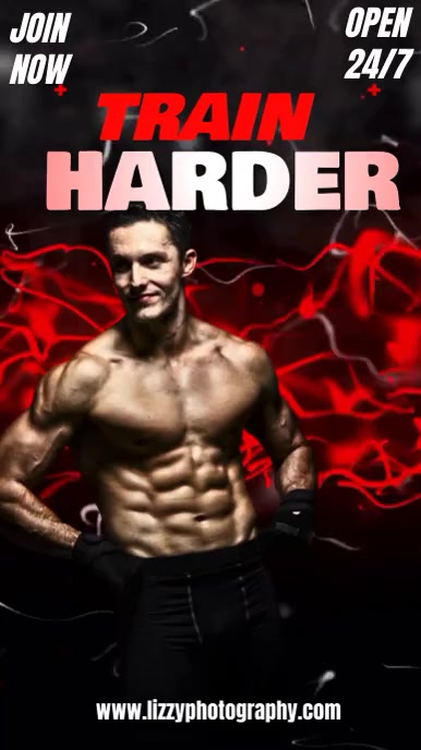 Red Futuristic Modern Gym & Fitness Video Template | PosterMyWall