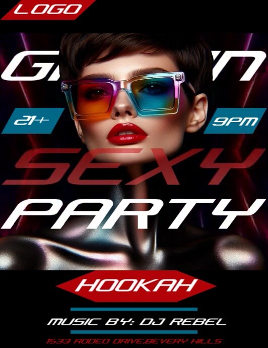 Red Futuristic Party Flyer Video Template | PosterMyWall