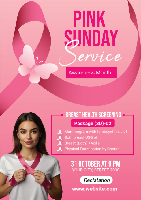 Copy of Red Futuristic Pink Sunday Flyer A4 | PosterMyWall