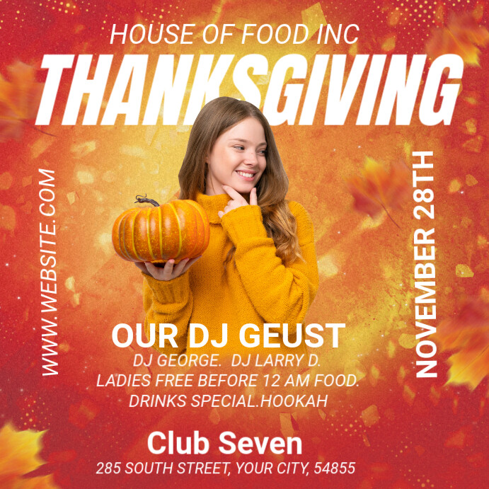 Red Futuristic Thanksgiving Wishes Instagram Post Template | PosterMyWall