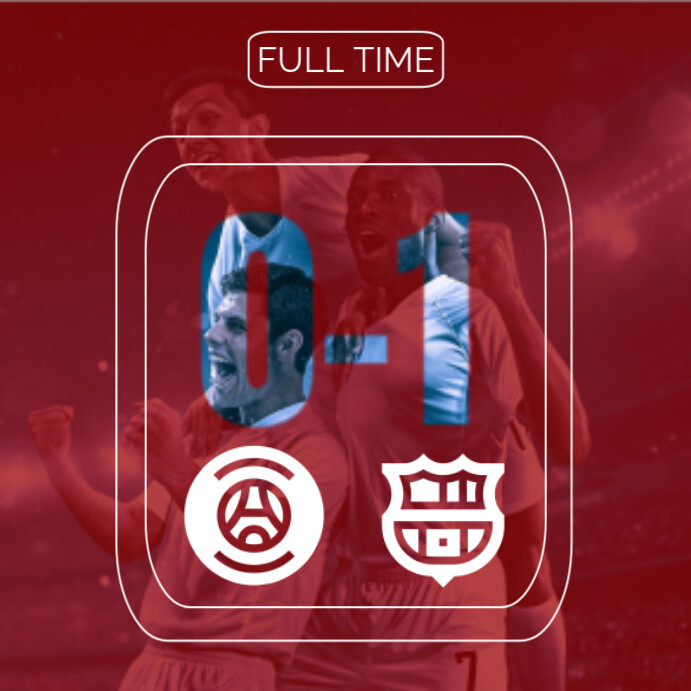 Red Futuristik Full Time Match Soccer Pos Instagram Template | PosterMyWall