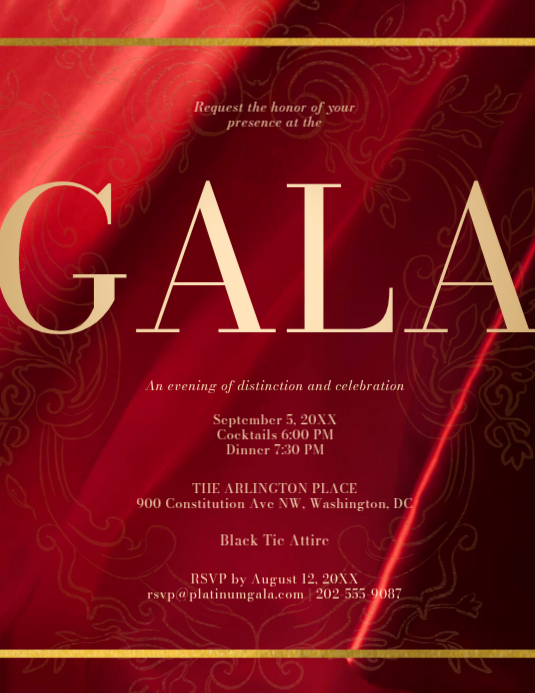 Red Gala Invitation Flyer Template | PosterMyWall