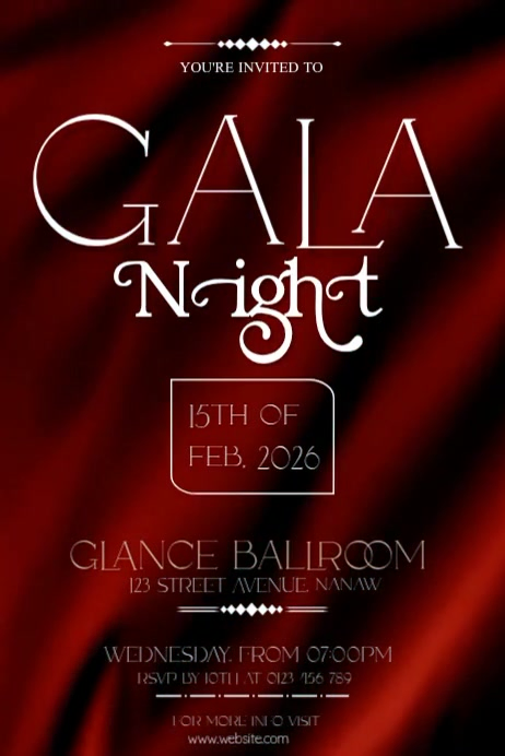 Red Gala Night Invitation Poster Video Template | PosterMyWall