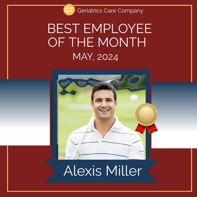 Copy of Red Geometric Best Employee Of The Month Inst | PosterMyWall