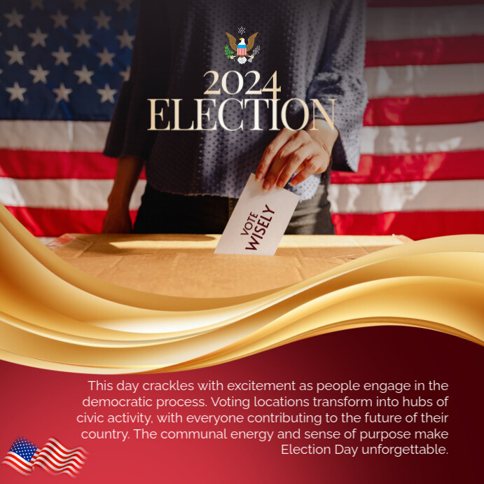 Red Geometric Election Day Instagram Post Template | PosterMyWall