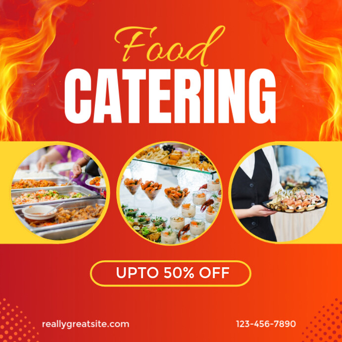 Copy of Red Geometric Food Catering Instagram Post | PosterMyWall