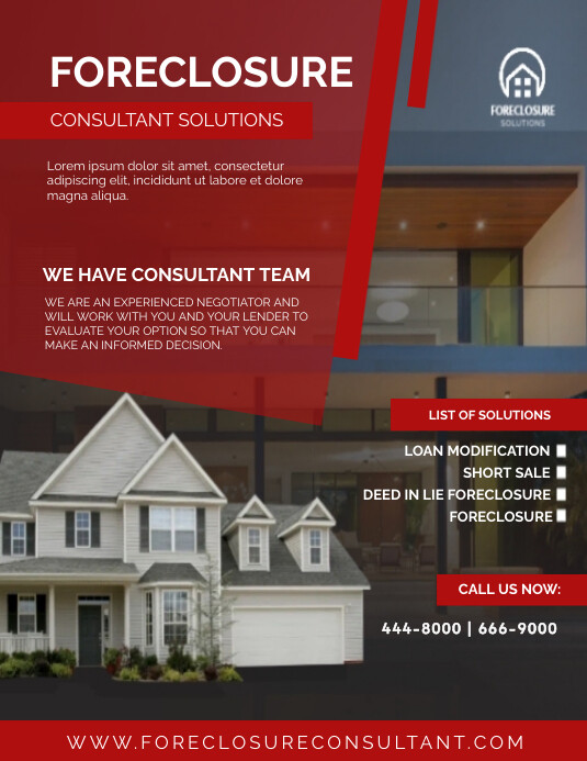 Copy of Red Geometric Foreclosure House For Sale Flye | PosterMyWall