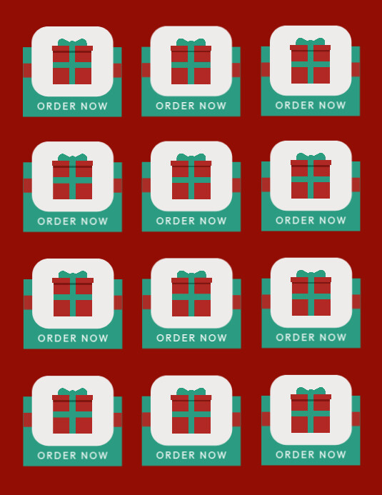 Red Geometric Holiday Gift Order Now Stickers Flyer (us Letter ...