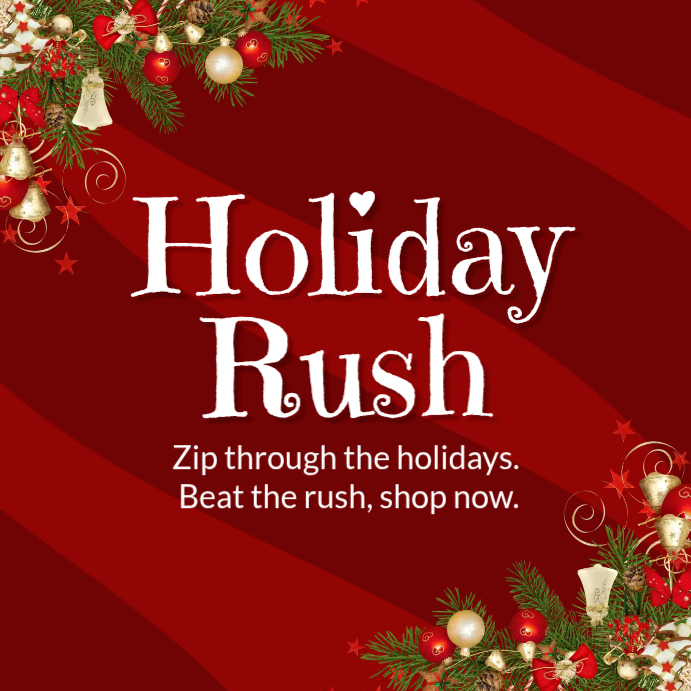 Plantilla de Red Geometric Holiday Rush Instagram Post | PosterMyWall