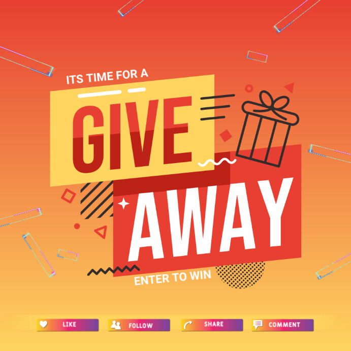Plantilla de Red Giveaway Instagram Post | PosterMyWall