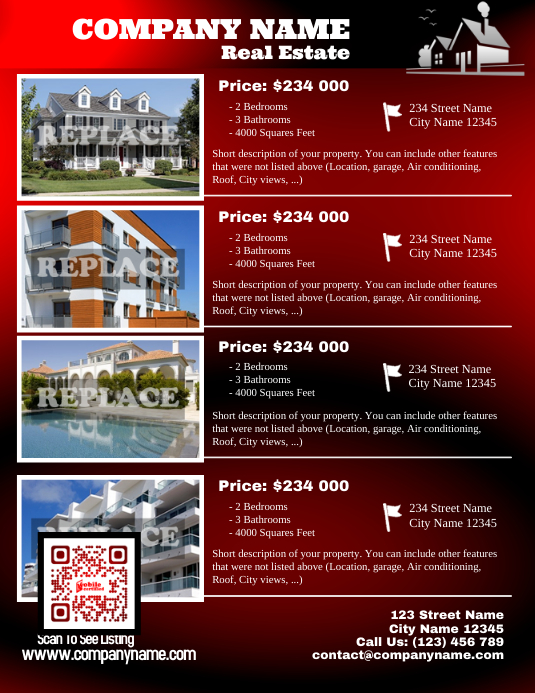 Copy of Red glossy real estate flyer - Letter size (new version ...