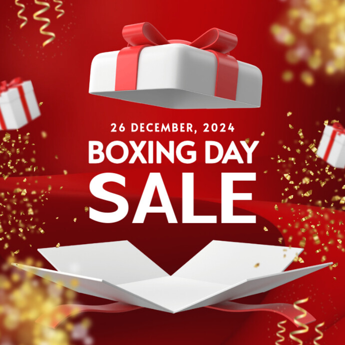 Copy of Red Gold Confetti Boxing Day Sale Instagram Post | PosterMyWall
