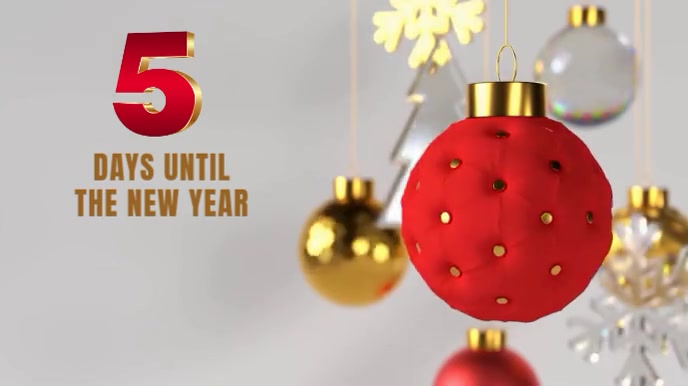 Red Gold Festive Countdown To New Year 2025 Greeting Video Template ...