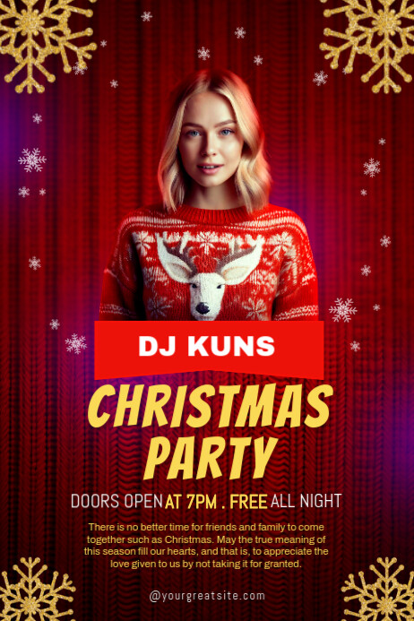 Red Gradient Christmas Party Poster Template | PosterMyWall
