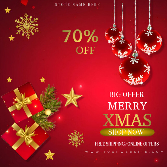 Red Gradient Christmas Sales Design Or Template Instagram Post ...