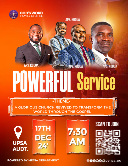 Copy of Red Gradient Church Flyer (us Letter) | PosterMyWall