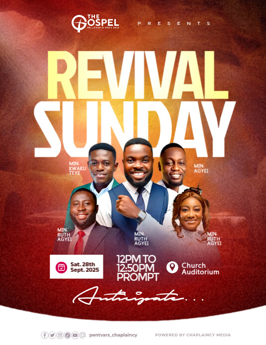 Red Gradient Church Revival Conference Flyer (us Letter) Template ...
