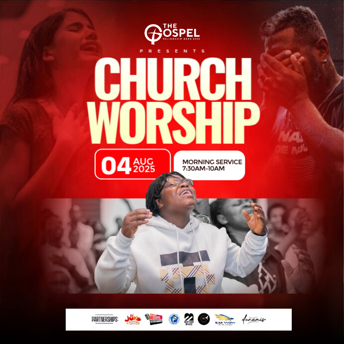 Red Gradient Church Worship Instagram Post Template | PosterMyWall