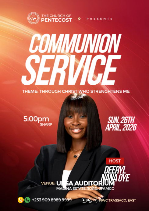 Copy of Red Gradient Communion Service A4 | PosterMyWall