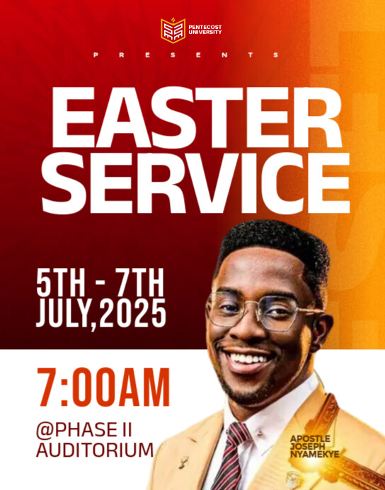 Red Gradient Easter Sunday Poster/wallboard Template | PosterMyWall