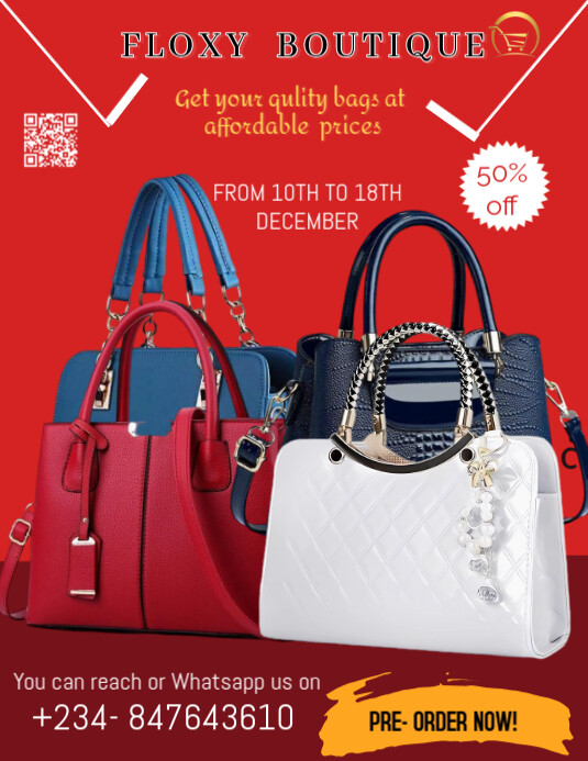 Red Gradient Floxy Boutique Flyer (us Letter) Template | PosterMyWall