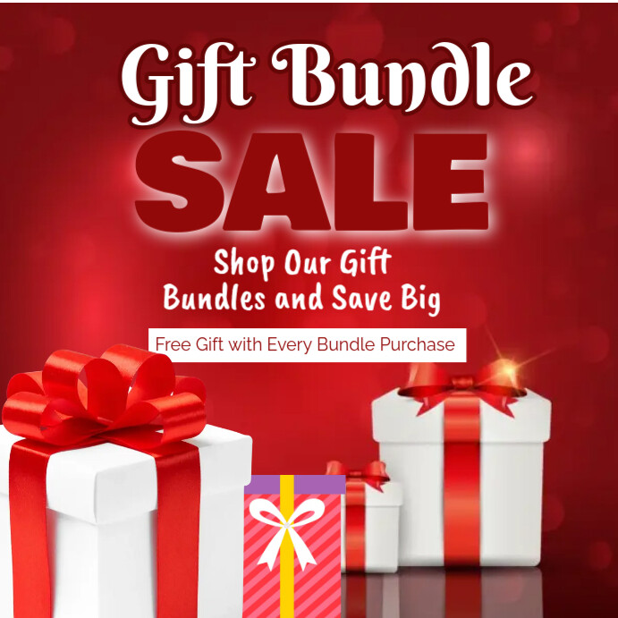Red Gradient Gift Bundle Sale Instagram Post Template | PosterMyWall