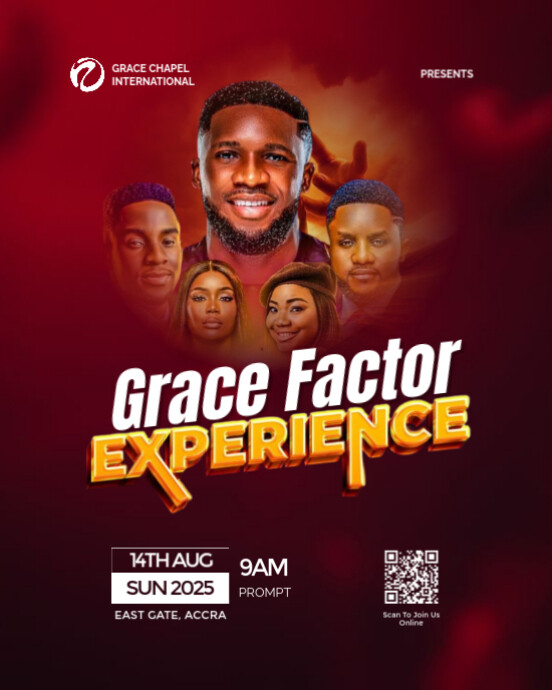 Copy of Red Gradient Grace Church Flyer Instagram Portrait | PosterMyWall