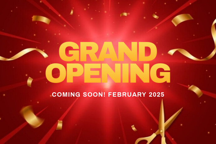 Red Gradient Grand Opening Background Poster Template | PosterMyWall
