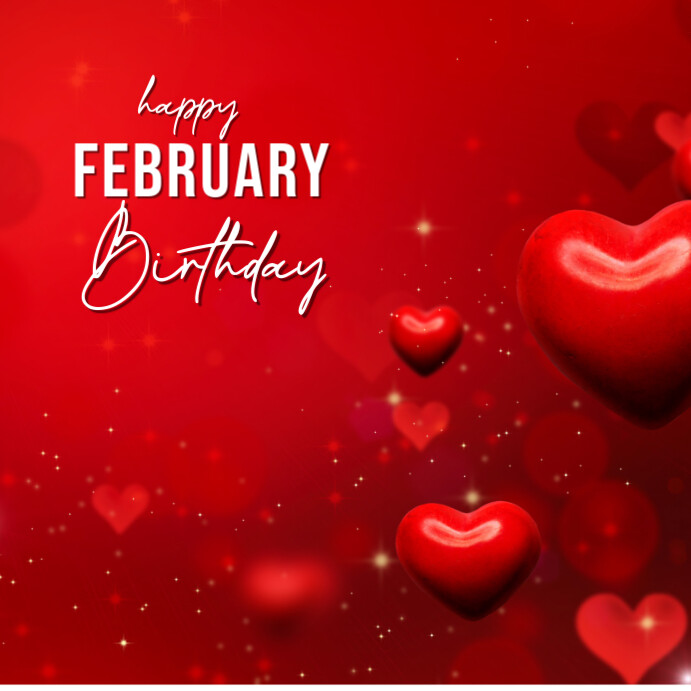 Copy of Red Gradient Happy February Birthday Instagram Post | PosterMyWall