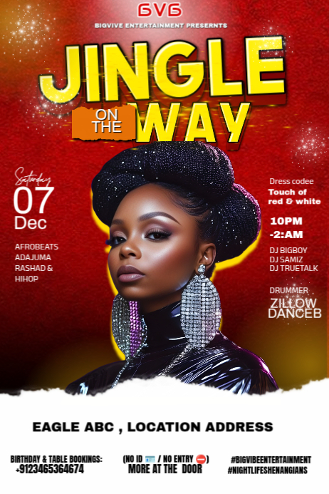 Red Gradient Jingle On The Way Poster Template | PosterMyWall