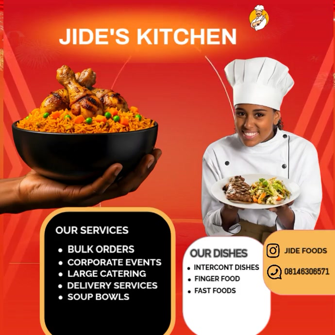 Plantilla de Red Gradient Jollof Rice Restaurant Menu Food Sale ...