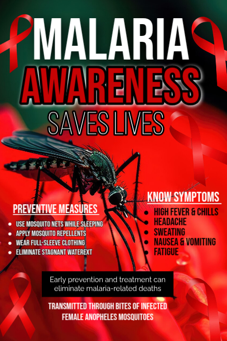 Modèle Red Gradient Malaria Awareness Poster | PosterMyWall