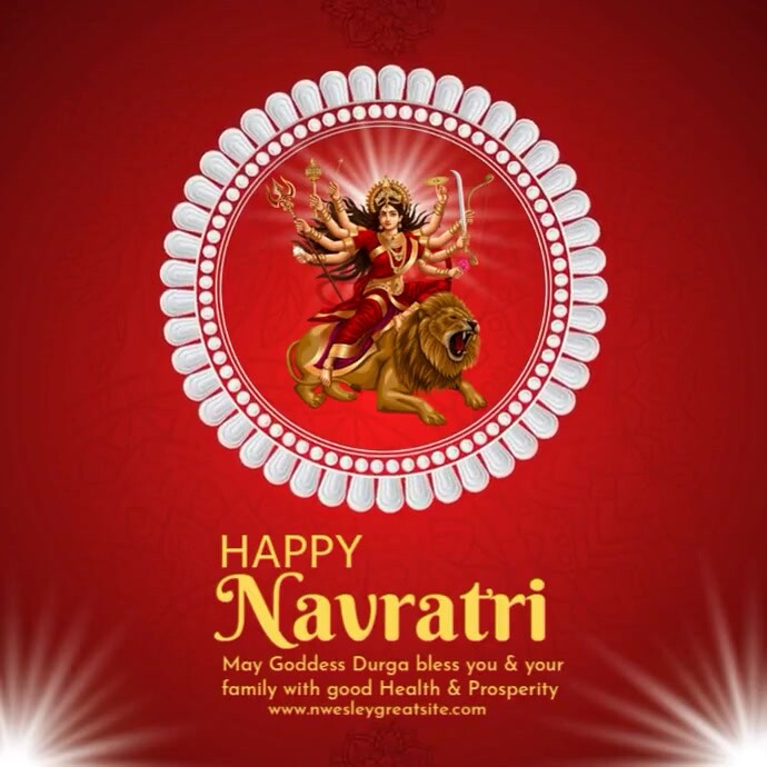 Red Gradient Navratri Square (1:1) Template | PosterMyWall