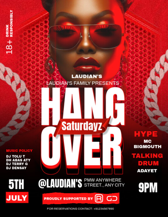 Copy of Red Gradient Red Hangover Saturday Flyr Flyer (us Letter ...