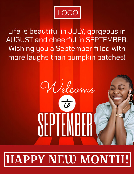 Modèle Red Gradient September Greeting Flyer (us Let | PosterMyWall
