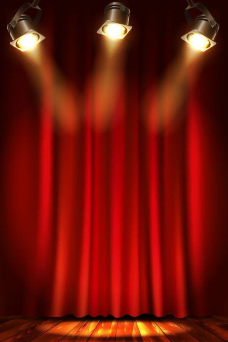 Red Gradient Spotlight Stage With Red Curtain Background Poster ...