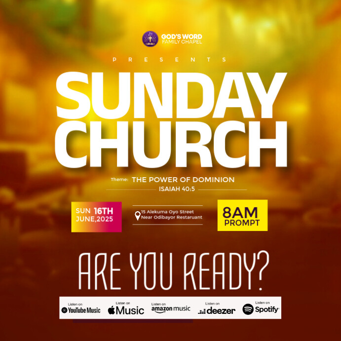 Copy of Red Gradient Sunday Service Church Instagram Post | PosterMyWall