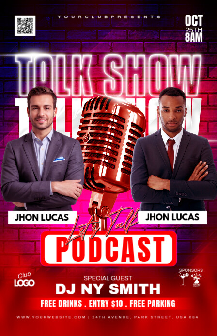 Copy of Red Gradient Talk Show Podcast Tabloid | PosterMyWall
